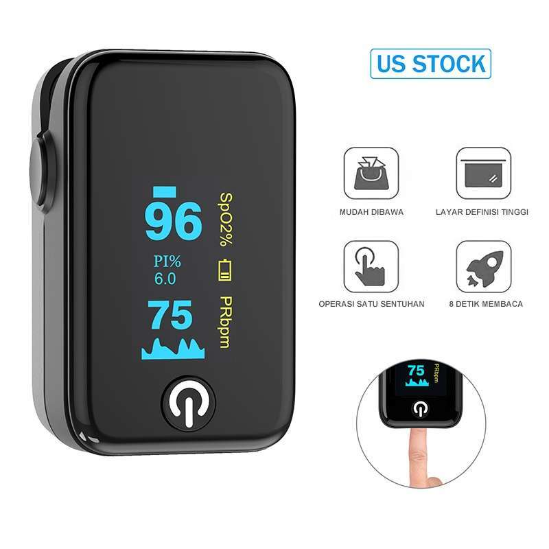 Jual Oxymeter Ujung Jari Pulse Oximeter Monitor Saturasi Oksigen Darah ...
