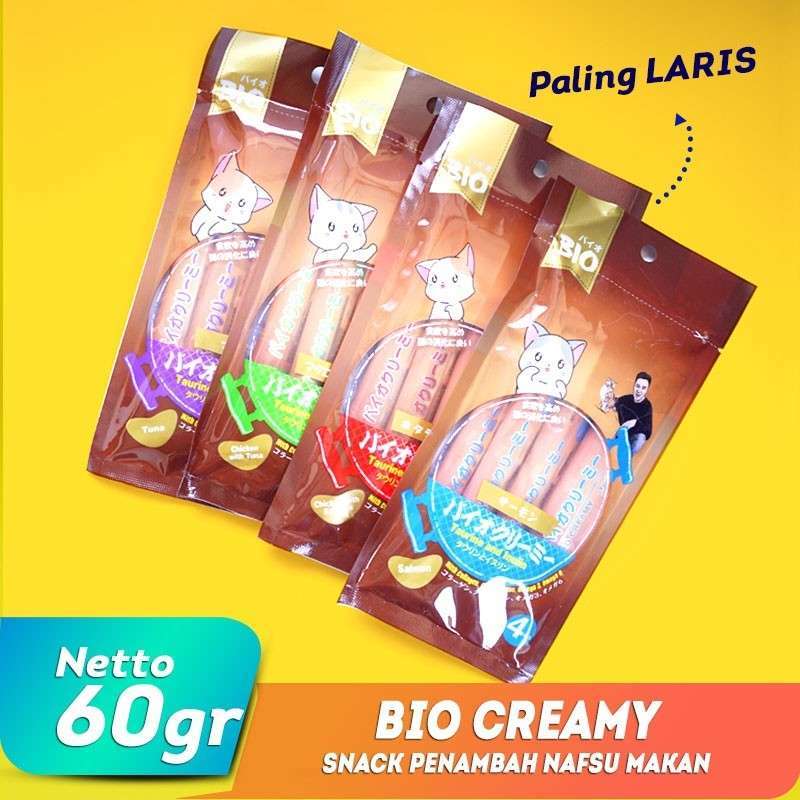 Promo Snack kucing BIO liquid Creamy makanan kucing - Chicken Tuna di ...