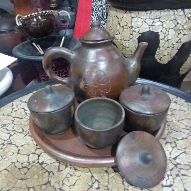 Promo Teko Poci Gerabah Tanah Liat 1set-teko Poci Tradisional Diskon 23 ...