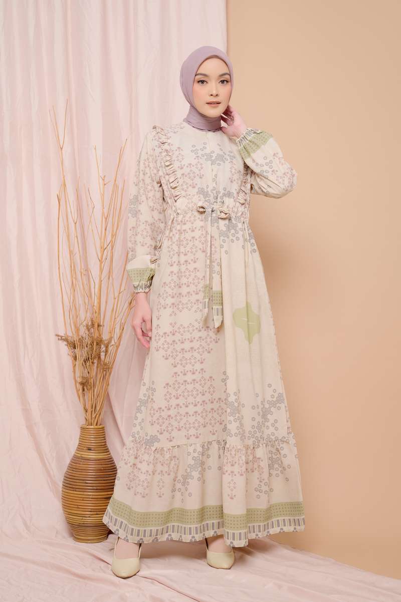 Jual BIA x Revalina S Temat - Roza Dress - Edisi Yunani - Beige S di ...
