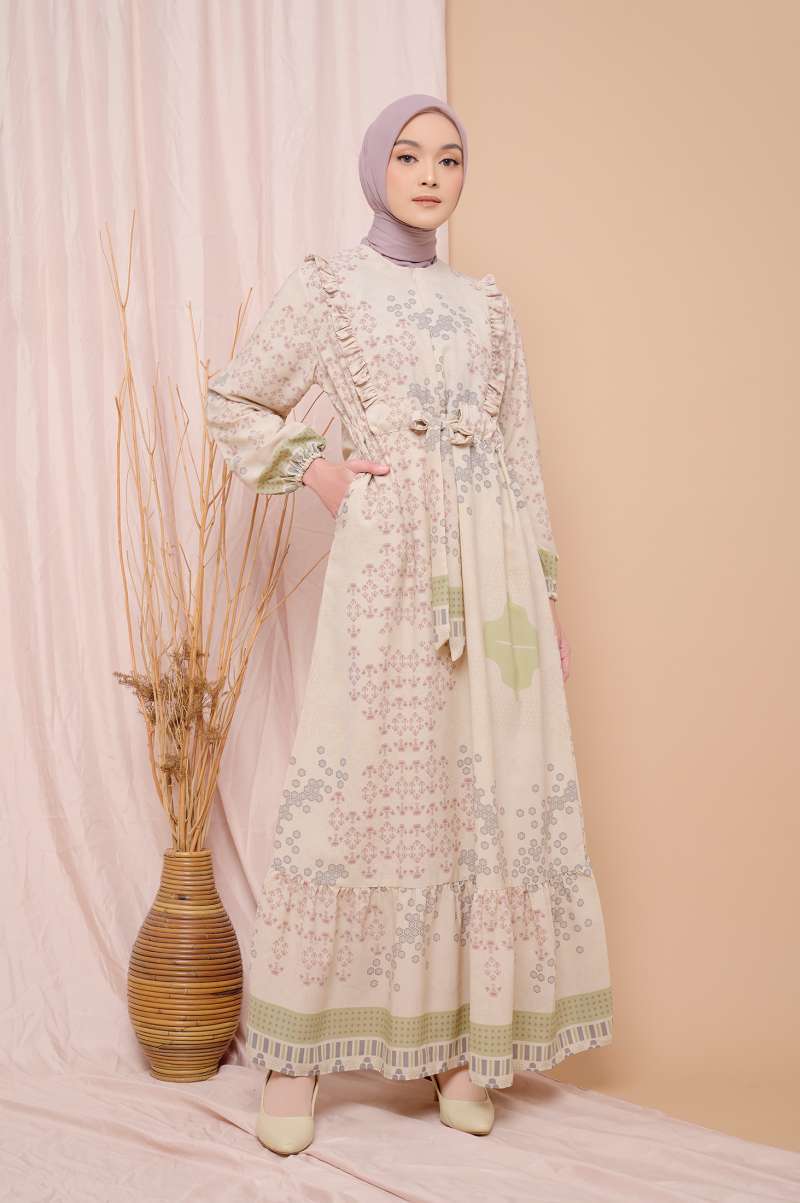 Jual BIA x Revalina S Temat - Roza Dress - Edisi Yunani - Beige S di ...