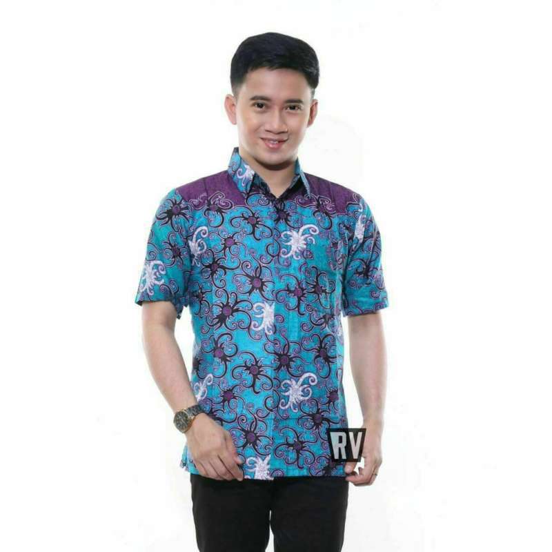 Promo Seragam Batik Kantor - Set Couple Baju Batik motif daun kecil ...