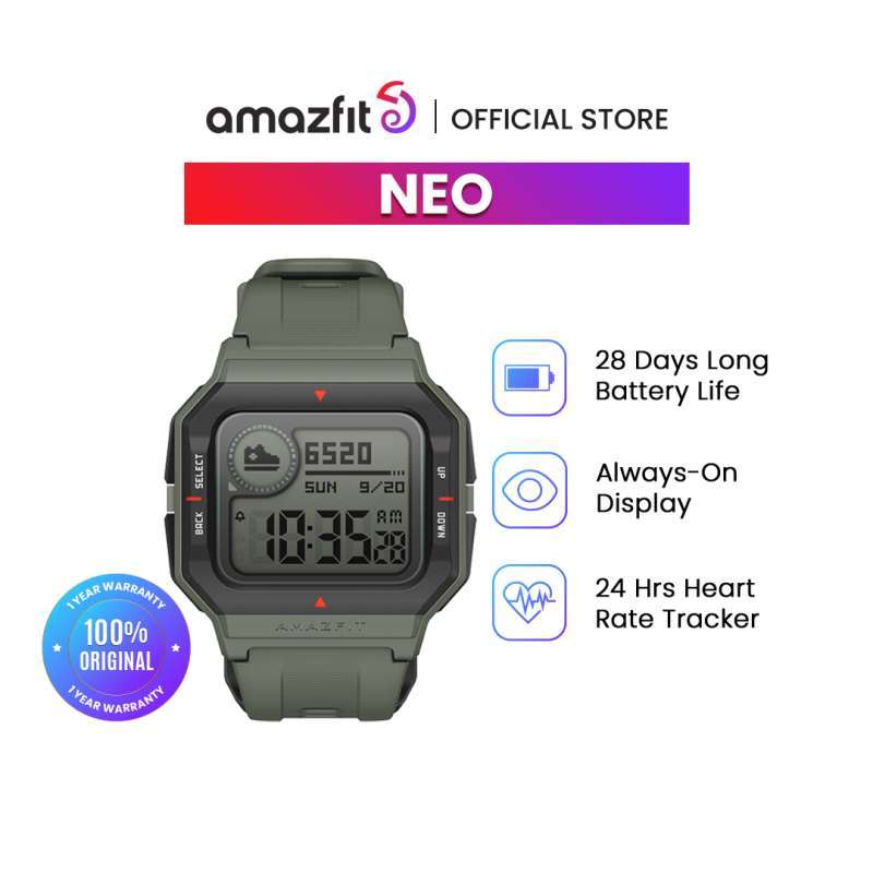 Jual Amazfit Neo Retro Sport Fashion Smartwatch 28 Days Long Battery ...