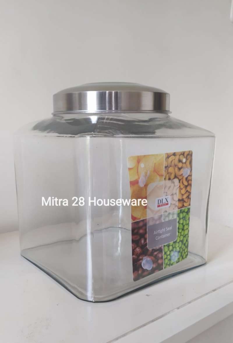 Jual Toples Kaca Besar Kedap Udara Dlx Kafe C Seal 13 Liter Glass Jar ...