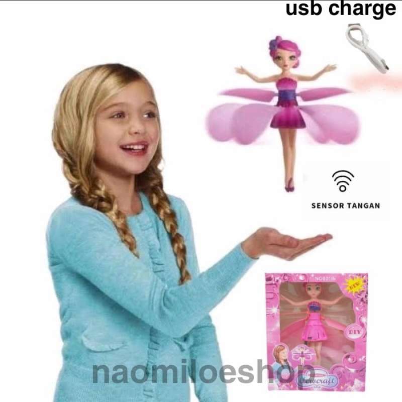 Promo Peri Terbang Mainan Barbie Terbang Sensor Tangan Boneka Terbang ...