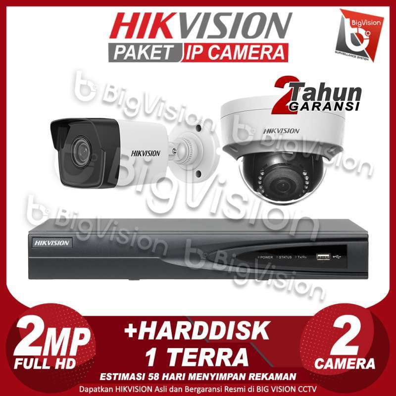 Jual PAKET IP CAMERA HIKVISION 4 CHANNEL 2 KAMERA 2MP di Seller BIG ...