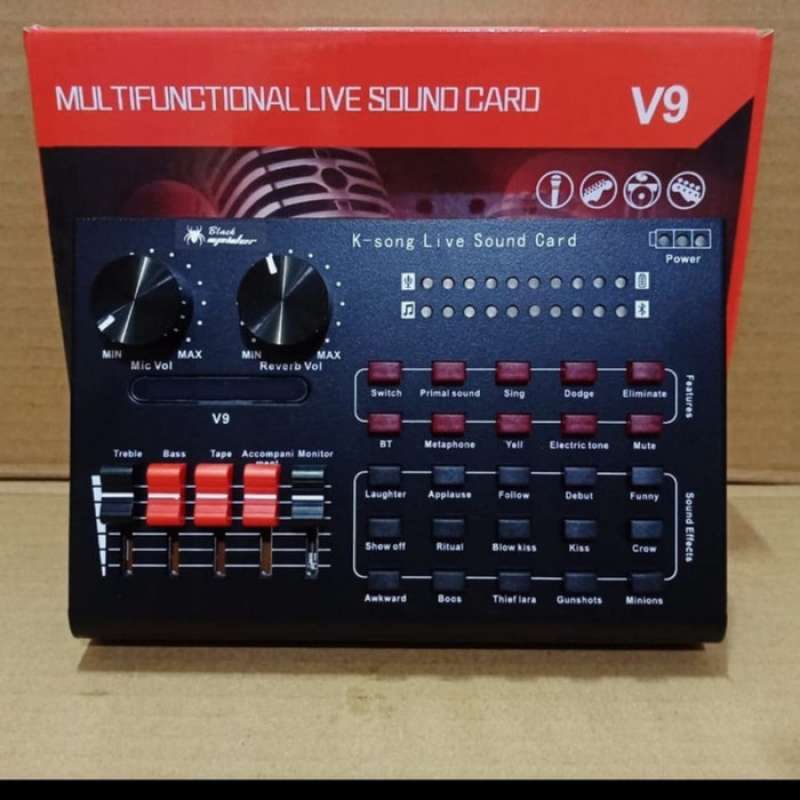 Promo MIXER AUDIO BLACK SPIDER MULTI FUNGSIONAL LIVE SOUNDCARD V9 100 % ...