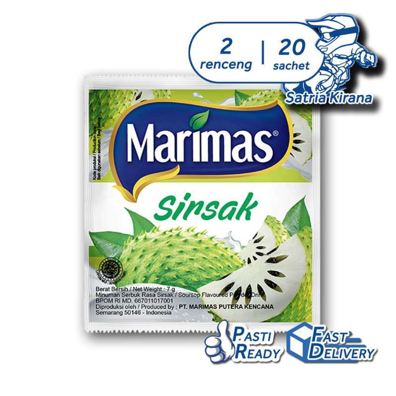 Jual Marimas Sirsak [20 pcs x 2 renceng | 2 renteng] Minuman Serbuk ...