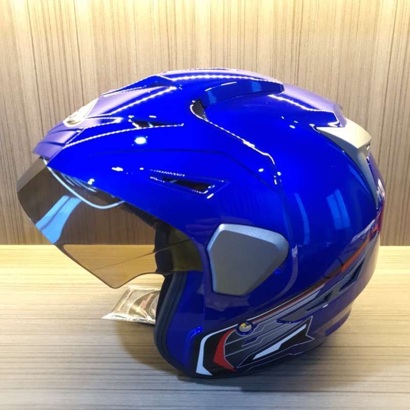 Jual Helm Half Face Dewasa Single Visor SNI Virtue Minimalis - Blue ...