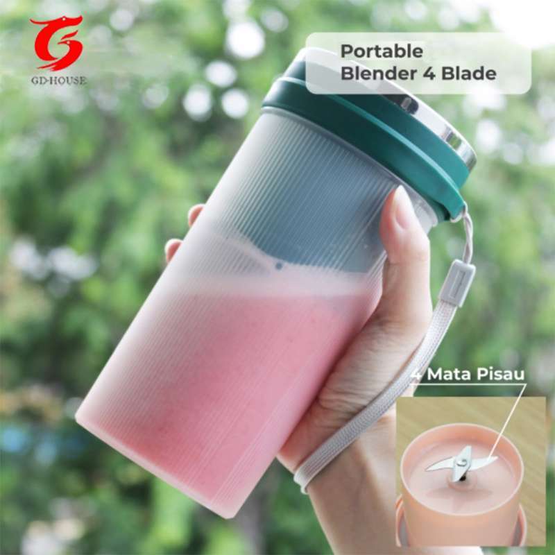 Promo GD House Blender Mini Portable Juicer Jus 300ML Cas Charge Ulang ...