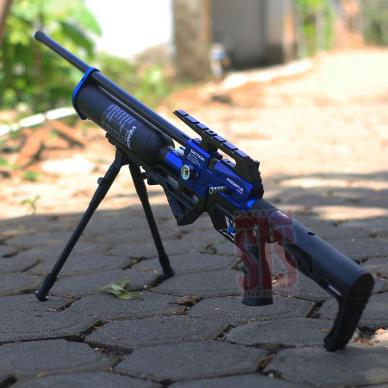 Jual Senapan Angin Gas Predator 500CC 60 Tactical Hitam Biru Magazin ...