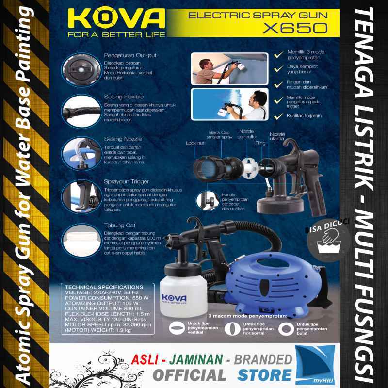 Jual Semprotan Cat Listrik Multifungsi 650 Watt 0,8 Ltr Electrical ...