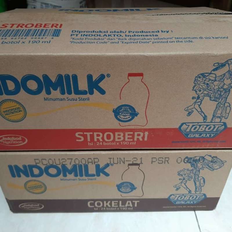 Jual indomilk botol 190ml, susu indomilk coklat dan stroberi 190ml di ...