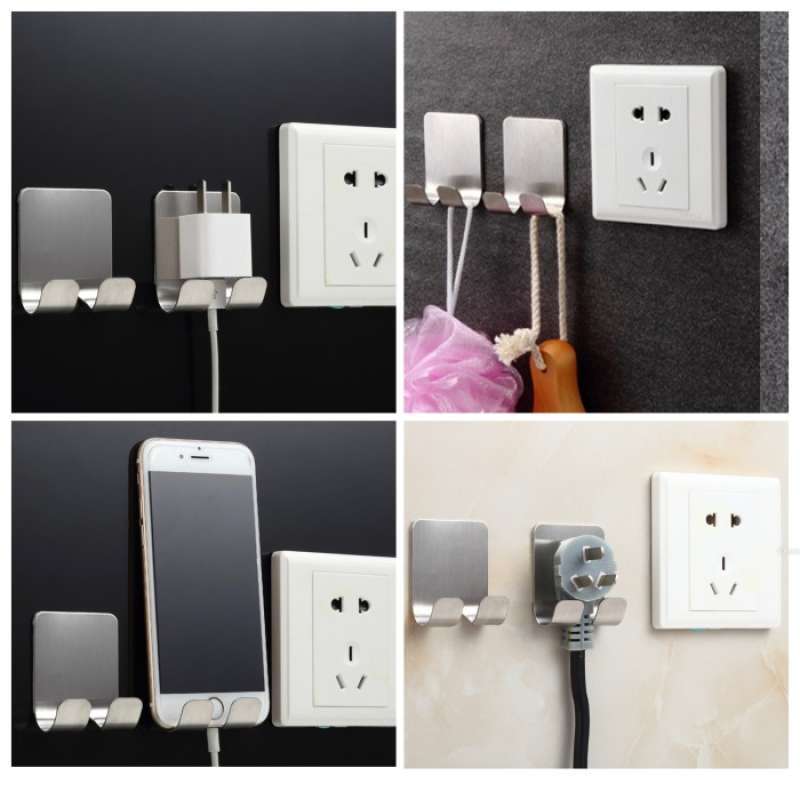 Jual TEMPELAN GANTUNGAN TEMBOK KUAT HANGER DINDING KABEL COLOKAN ...