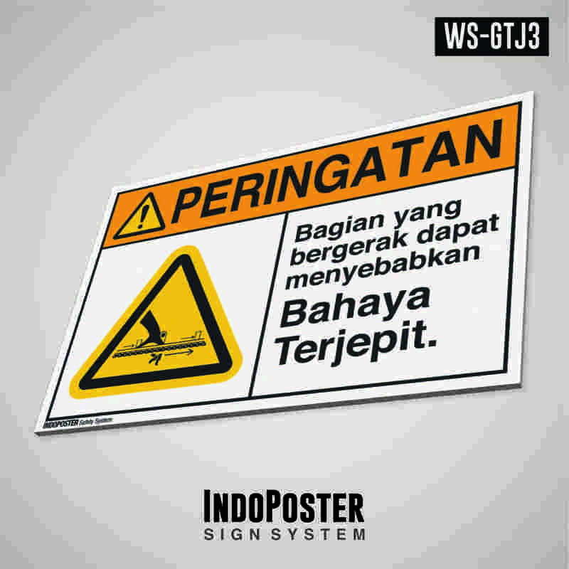 Jual Safety Sign K3 PVC ANSI Bahaya Terjepit Bagian yang Bergerak 3 ...