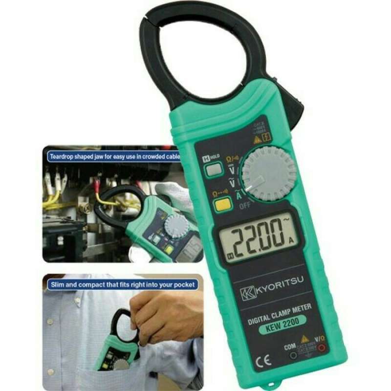 Promo Kyoritsu 2200R True RMS Digital Clamp Meter 1000A Tang Ampere ...