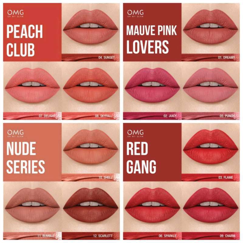 Jual Omg Oh My Glam Matte Kiss Lip Cream Warna Lengkap - ♡ 05 Punch 🌟 ...