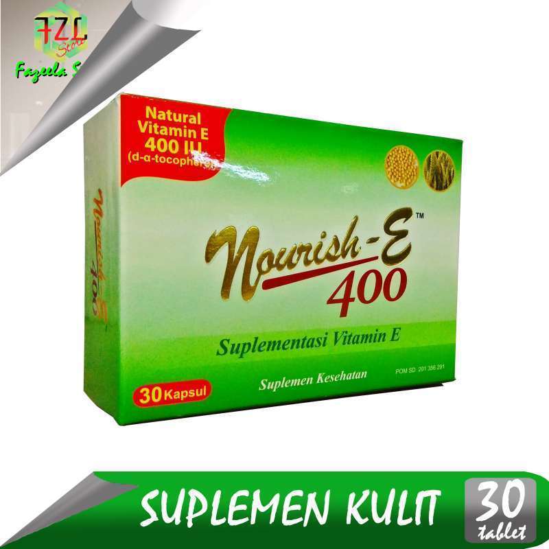 Promo NOURISH E 400 IU 30 SOFTCAPSULES VITAMIN E KESEHATAN KULIT KEMASAN BARU Diskon 6% di ...