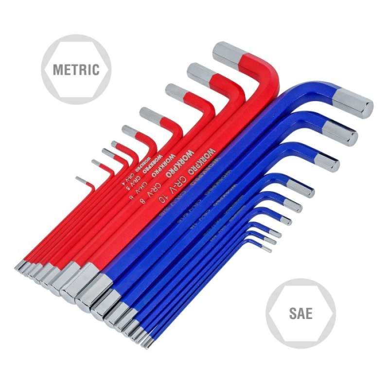 Promo Workpro Kunci L Hex Key Set Lengkap Sae Metric Mili Inchi Diskon ...