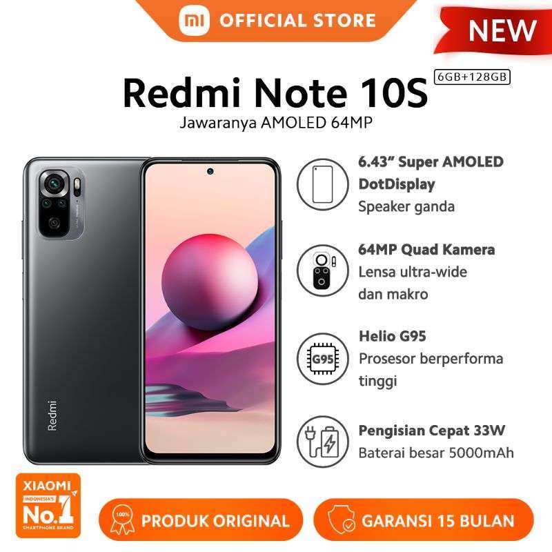 Jual Xiaomi Redmi Note 10s Smartphone [6GB/128GB/ Official Store ...