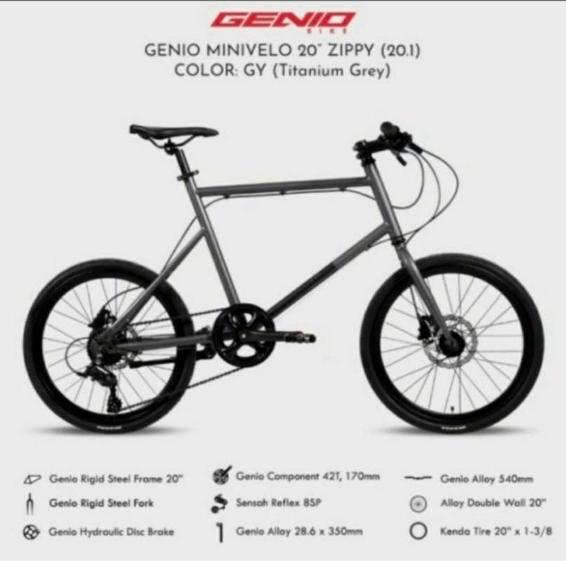 Jual Sepeda Minivelo Genio 20 Inch Zippy 8 Speed Hidrolik Mini Velo ...
