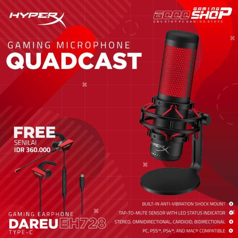 Jual HyperX QuadCast Streaming Gaming Microphone di Seller GOOD GAMING ...