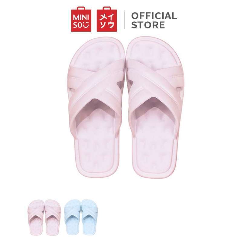 Jual MINISO Sandal Kamar Mandi Sendal Selop Polos Model Cross ...