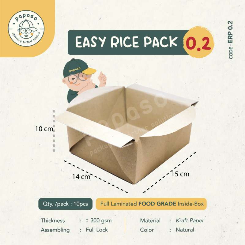 Jual Easy Rice Pack 0.2 Kraft Full Laminating 1 Sisi Kertas Bungkus ...