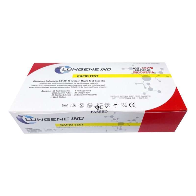 Jual (BOX isi 25pcs) Swab Antigen HIDUNG BARU Clugene Tes Lungene Merah ...