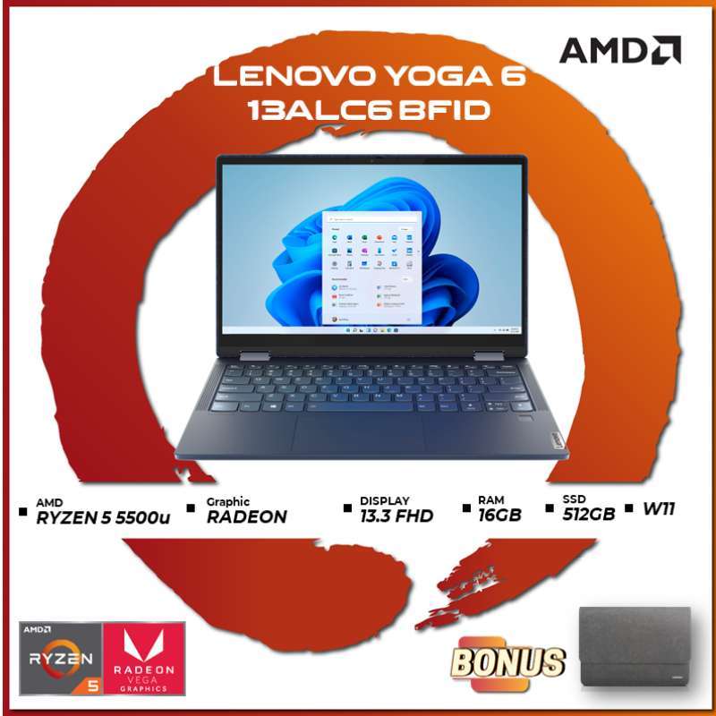 Jual LENOVO YOGA 6 13ALC6 BFID - RYZEN 5 5500 16GB 512SSD W11 OHS 13 ...