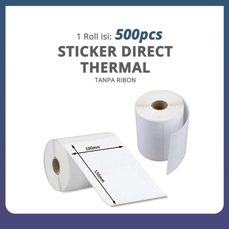 Promo KERTAS LABEL PRINTER BARCODE 100 x 150 mm STIKER A6 THERMAL Diskon 9% di Seller Hugostore ...