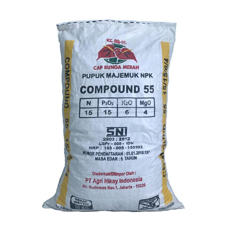 Jual Cap Bunga Merah Cp 55 Npk 15-15-6-4 Pupuk Tanaman [6 Ton/ 120 Sak ...
