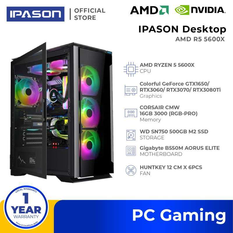 Jual IPASON Desktop PC Geforce AMD R5 5600X - RTX 3060Ti di Seller iPason Technology Indonesia ...