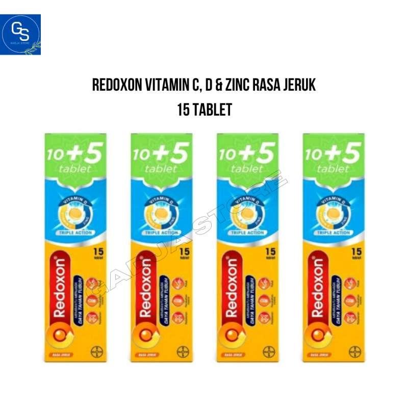 Jual Redoxon Vitamin C dan D & Zinc Rasa Jeruk 15 Tab di Seller ...