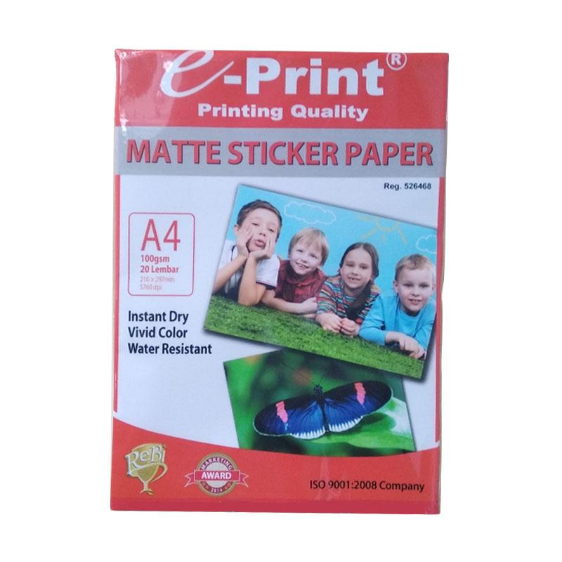 Promo E-Print Matte Kertas Stiker [A4/ 100 gsm] Diskon 42% di Seller ...
