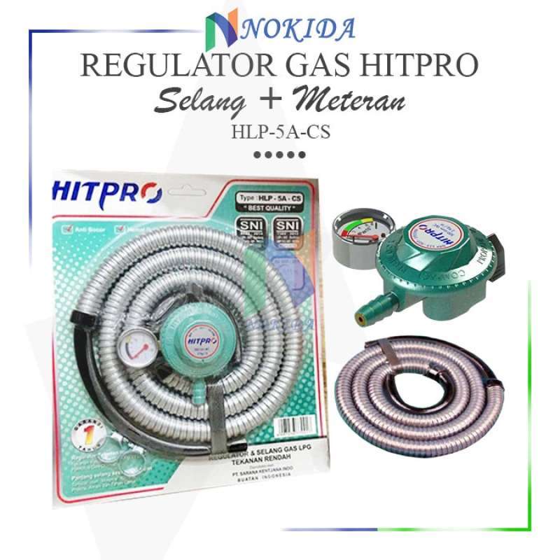 Promo Nokida Selang + Meteran Regulator Gas Hitpro [HLP-5A-CS] / Selang ...