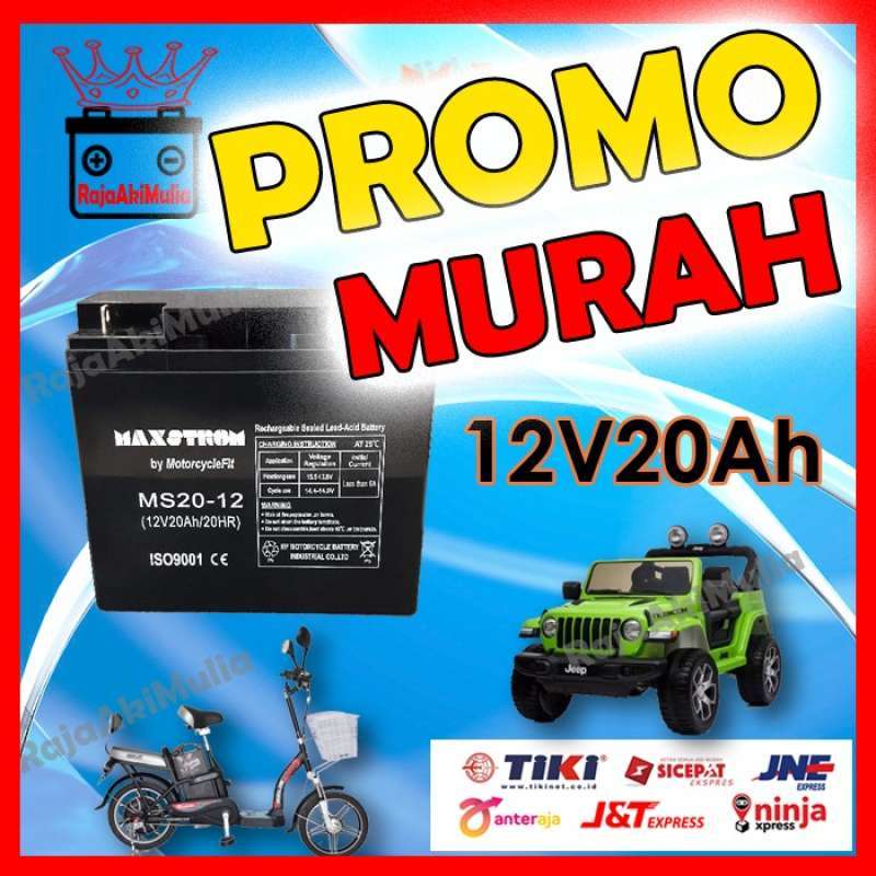 Jual AKI SEPEDA LISTRIK 12V 20AH 12V20AH VLRA MAXSTROM MF di Seller ...