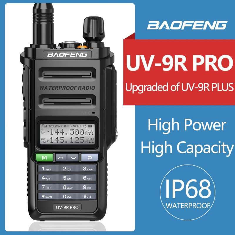 Promo HT Baofeng UV-9R PRO Waterproof Walkie Talkie 18W 9800 mAH Diskon ...