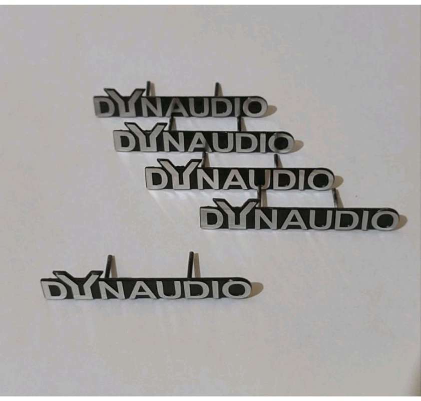 Jual Emblem Alumunium Sticker Decals 3D Logo DYNAUDIO 2 PIN Audio ...
