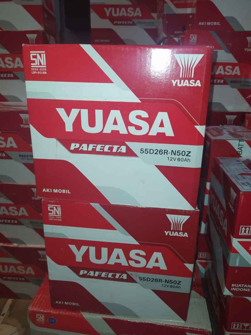 Jual AKI MOBIL N50Z YUASA BASAH 12V 60AH di Seller Toko Banoki Aki Mobil - Toko aki banoki | Blibli