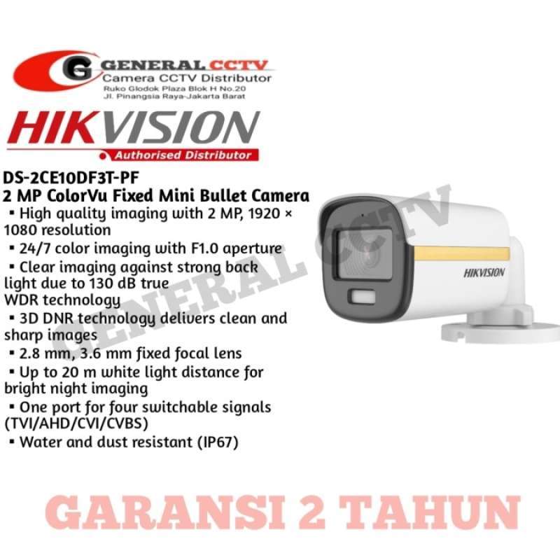 Promo HIKVISION DS-2CE10DF3T-PF COLORVU 2MP TURBO HD Diskon 48% di ... Promo HIKVISION DS-2CE10DF3T-PF COLORVU 2MP TURBO HD Diskon 48% di ...