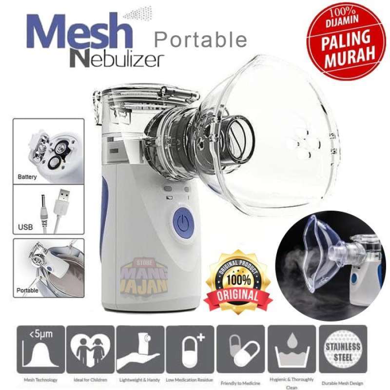 Jual NEBULIZER MESH PORTABLE ALAT UAP BANTU PERNAFASAN ASMA INHALASI ...