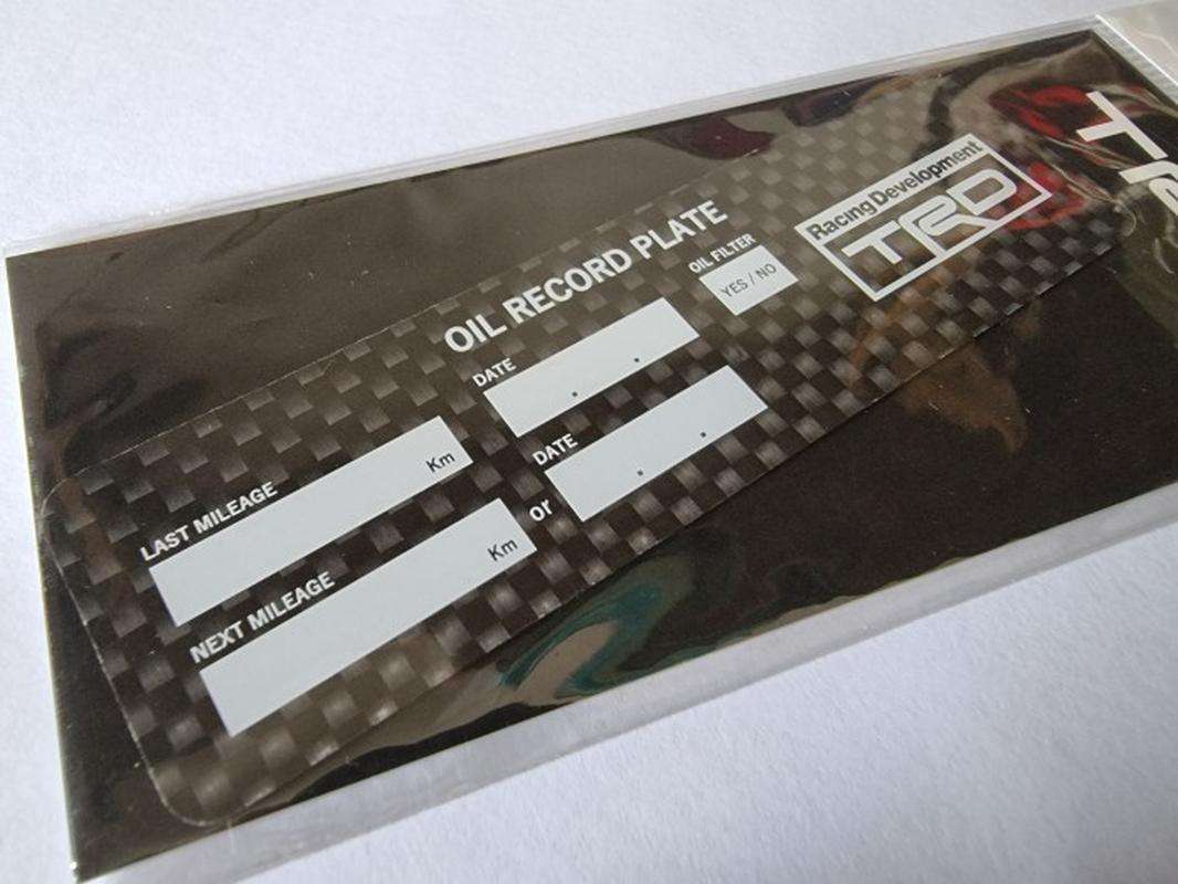 Jual TRD Carbon Fiber Oil Record Plate Original Made in Japan di Seller ...