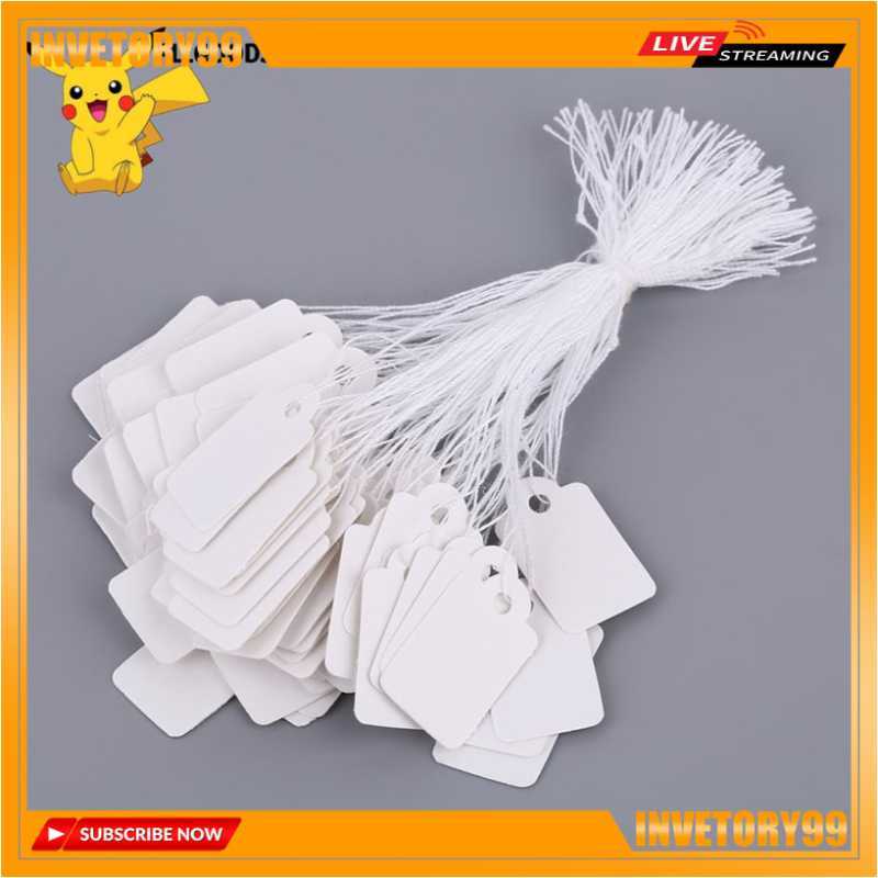 Jual 100pcs Label Tag Price Warna Putih Polos 925 Dgn Tali Perpergelan ...