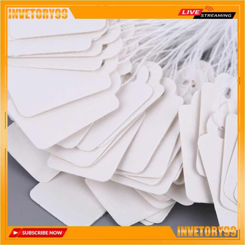 Jual 100pcs Label Tag Price Warna Putih Polos 925 Dgn Tali Perpergelan ...