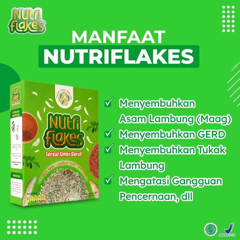 Jual Nutriflakes Sereal Sehat Umbi Garut Solusi Untuk Asam Lambung