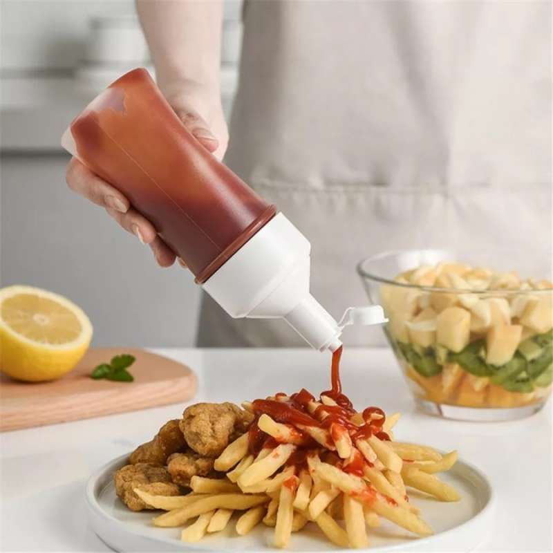 Promo Botol Saos Kecap Plastik Tempat Saus 250 ml Tutup Putih Estetik ...