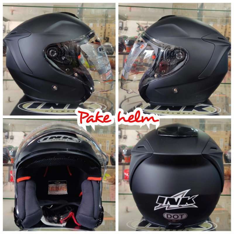 Jual HELM INK DYNAMIC HITAM DOF BLACK DOF INK HALF FACE HELM INK ...