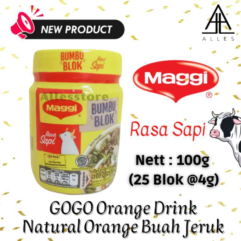 Jual Bumbu MAGGI Bumbu Blok Kotak Rasa Sapi Penyedap Makanan 100 gram ...