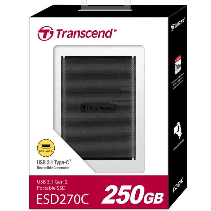 Jual Transcend External Ssd Esd270c (usb 3.1 Gen 2, Type C) - 250gb Di ...